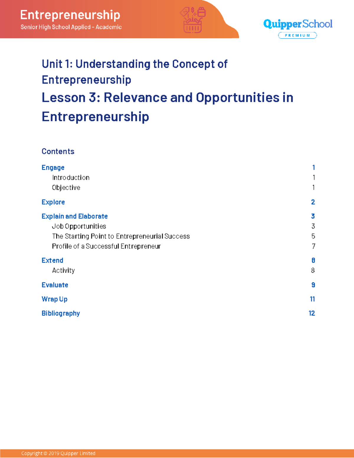 ENT SG Unit1 Lesson 3 Final WEEK2 - Unit 1: Understanding the Concept ...