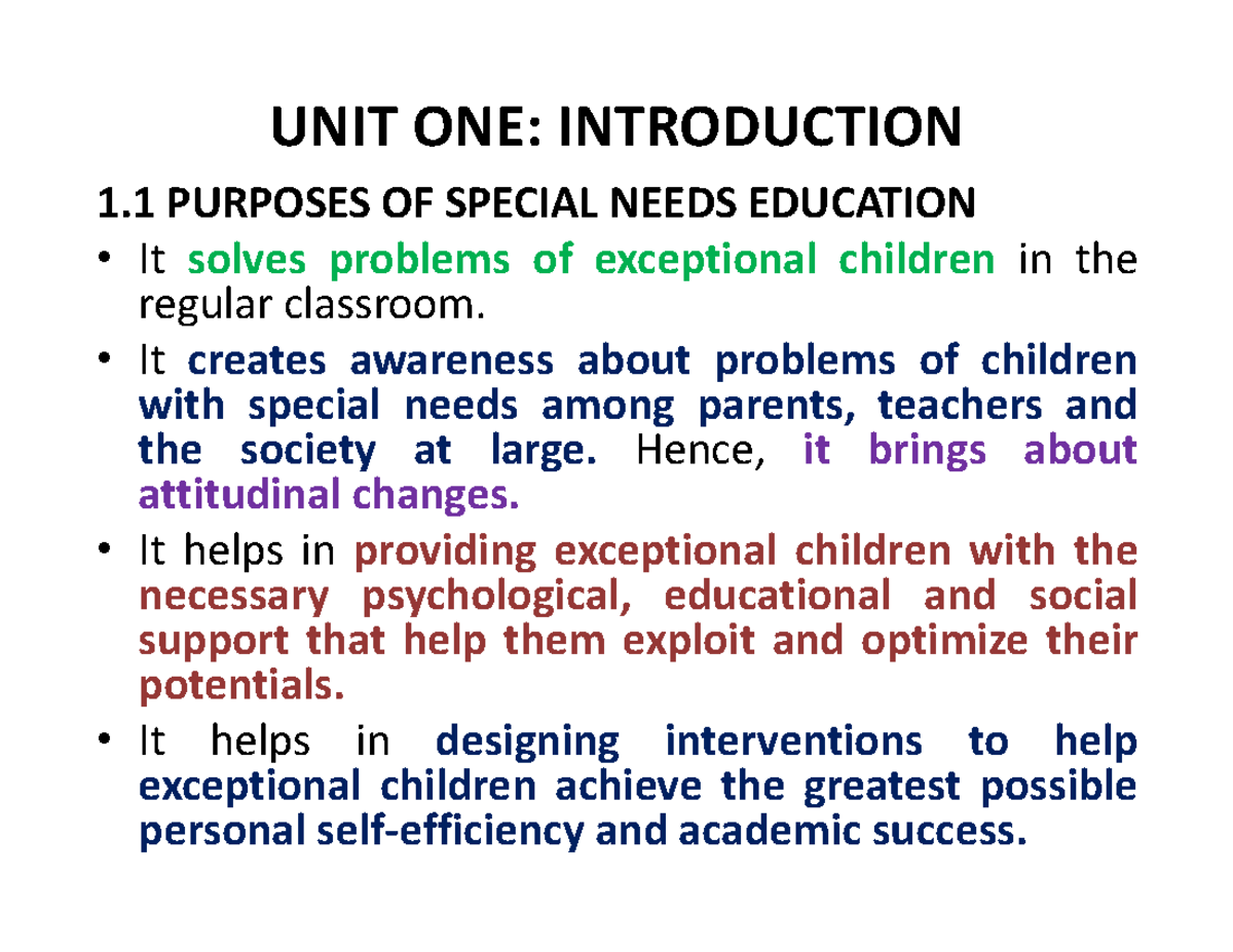 Inclusiveness power Point Markos Exam Class - UNIT ONE: INTRODUCTION 1 ...