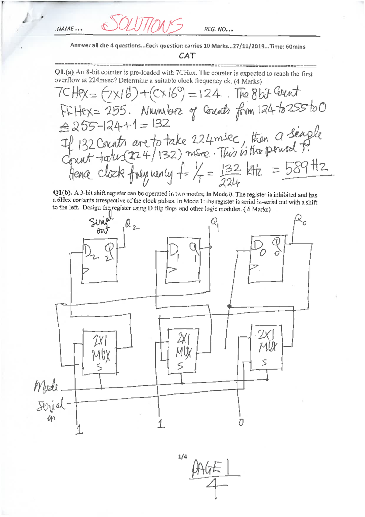 FEE 331 CAT (2019 .11.27) with Solutions - Electrical engineering - Studocu