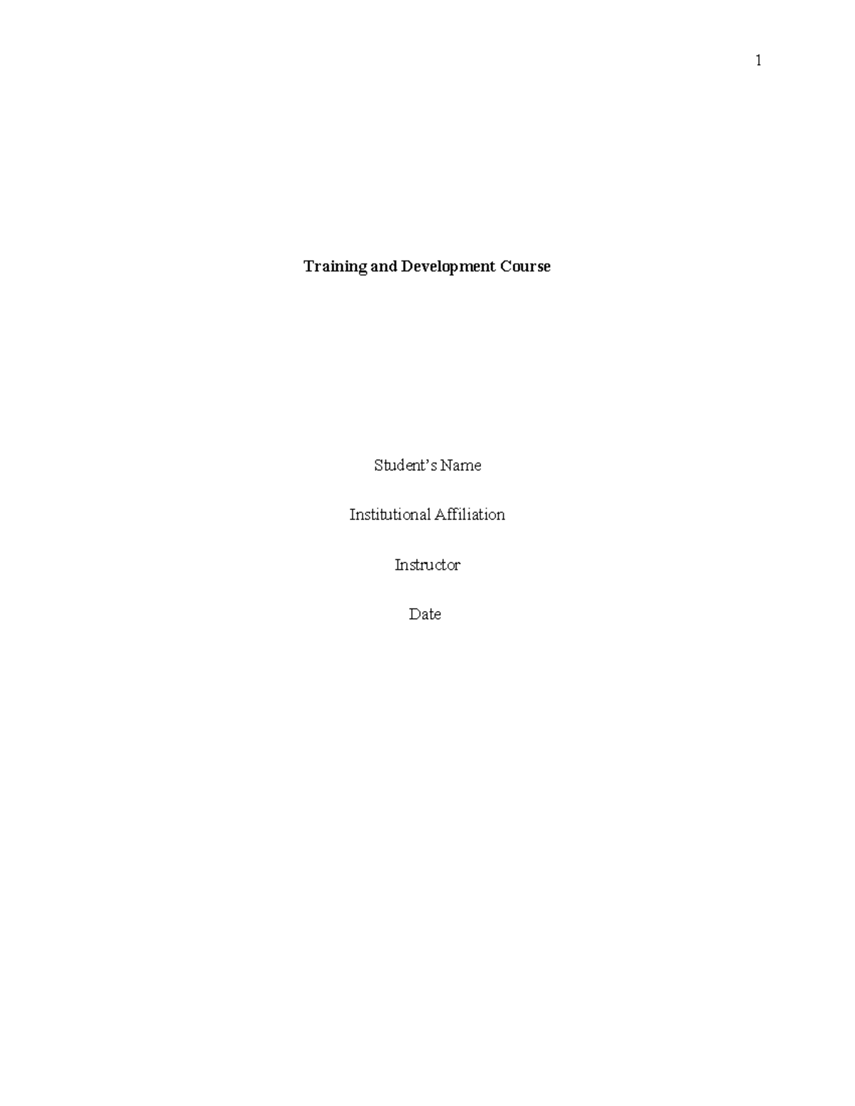 Cultural Diversity Final Document - 1 Training and Development Course ...