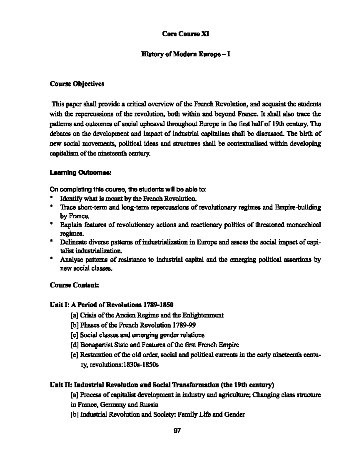 Modern Europe-I Syllabus - 22518 - Studocu