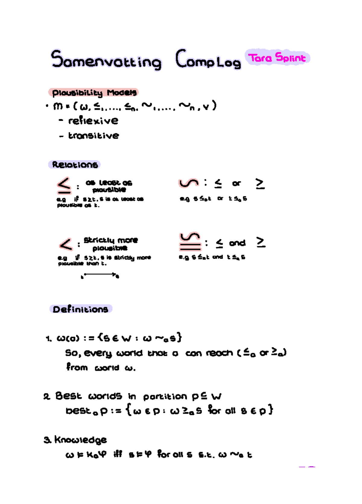 Complog samenvatting Tara - Samenvatting Comp log Tara Splint ...