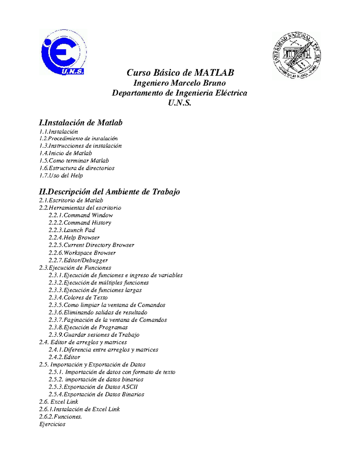 Curso Básico de Matlab - Curso Básico de MATLAB Ingeniero Marcelo Bruno ...