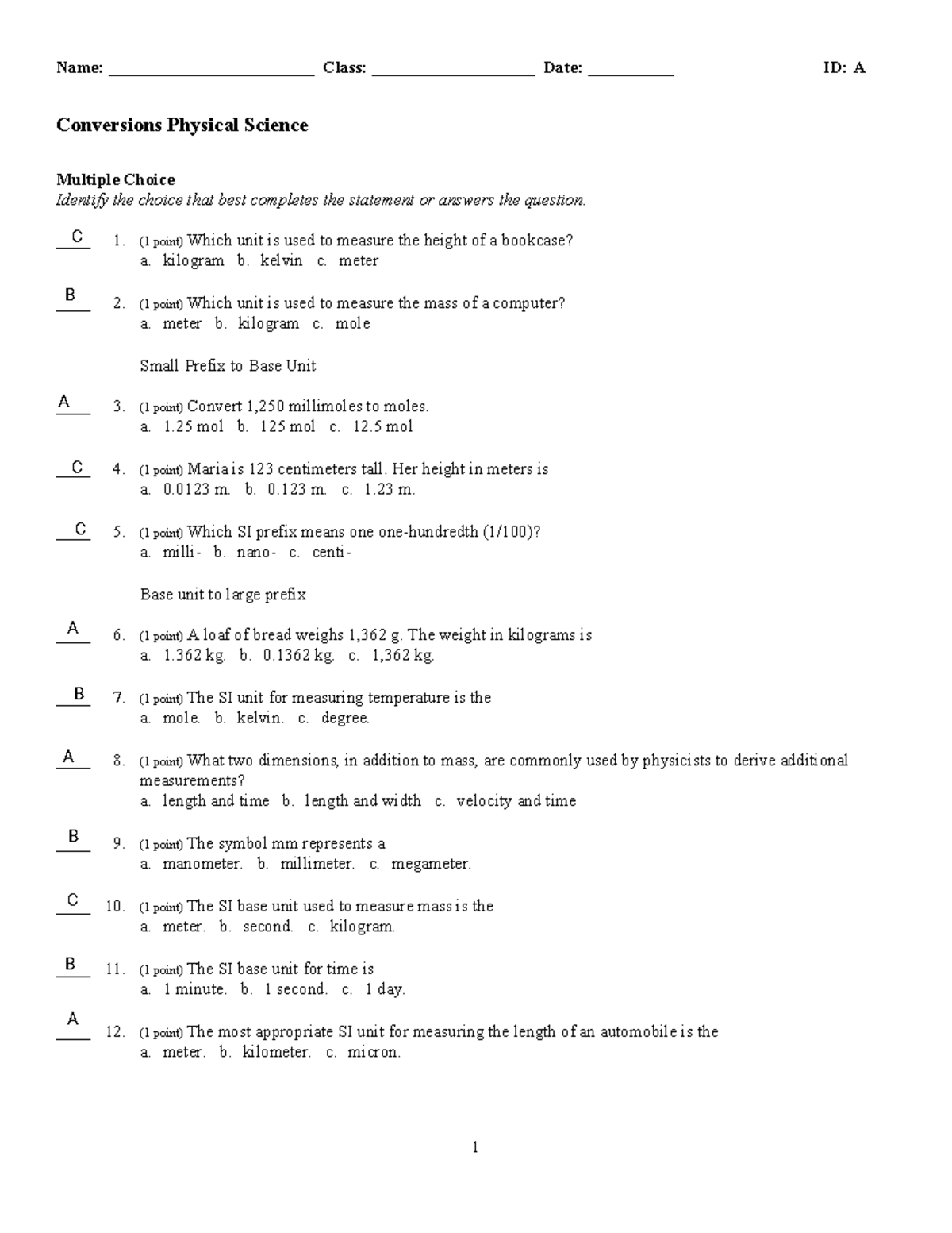 Alexis Wooten - Wooten Quiz - Name: ________________________ Class ...