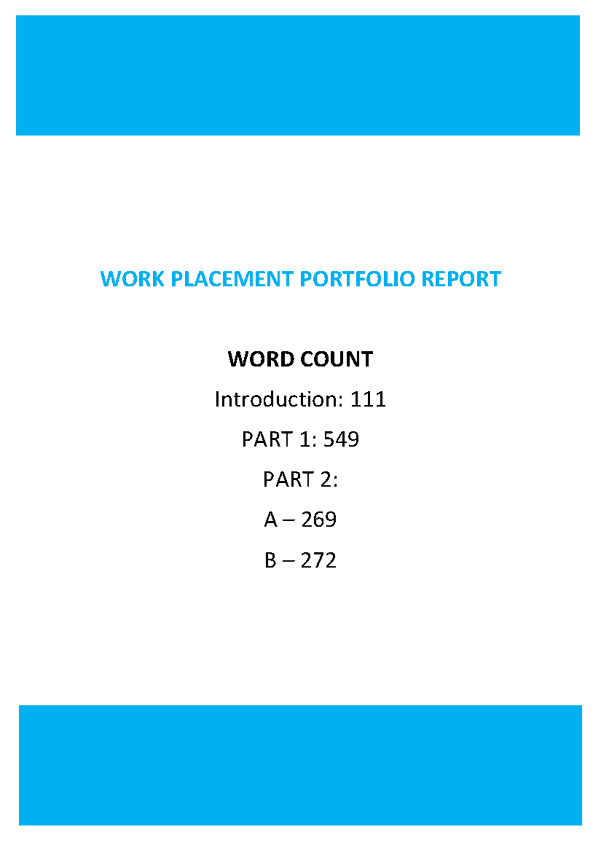 Example of PG Placement Portfolio - WORK PLACEMENT PORTFOLIO REPORT ...