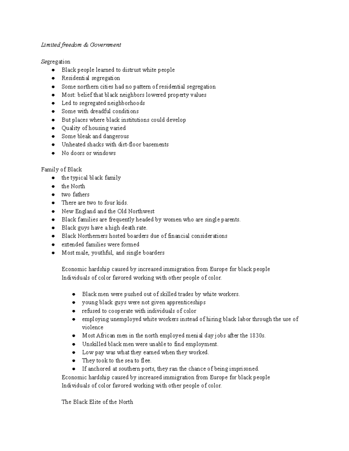 African American History- Chpt.7 part 5 - Limited freedom & Government ...