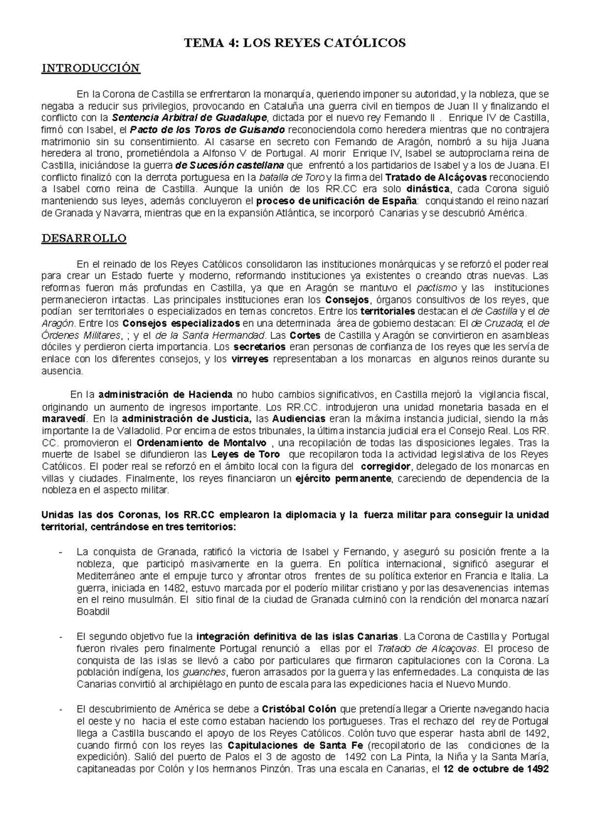 TEMA 4 LOS Reyes Católicos - TEMA 4: LOS REYES CATÓLICOS INTRODUCCIÓN En la Corona de Castilla ...