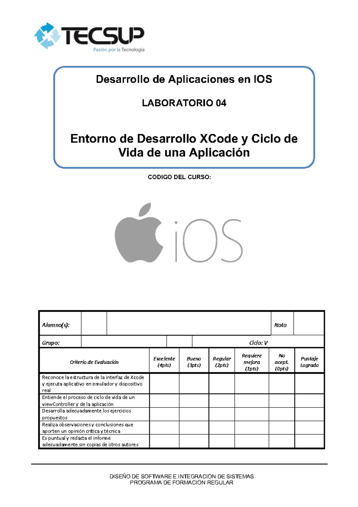 Lab 04 - Entorno de Desarrollo XCode y Ciclo de Vida de una Aplicación ...