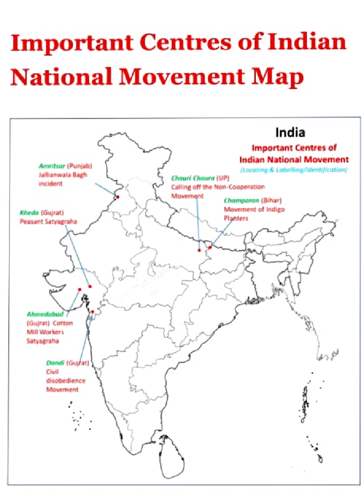 Important Centres of Indian National Movement - Important Centres of ...