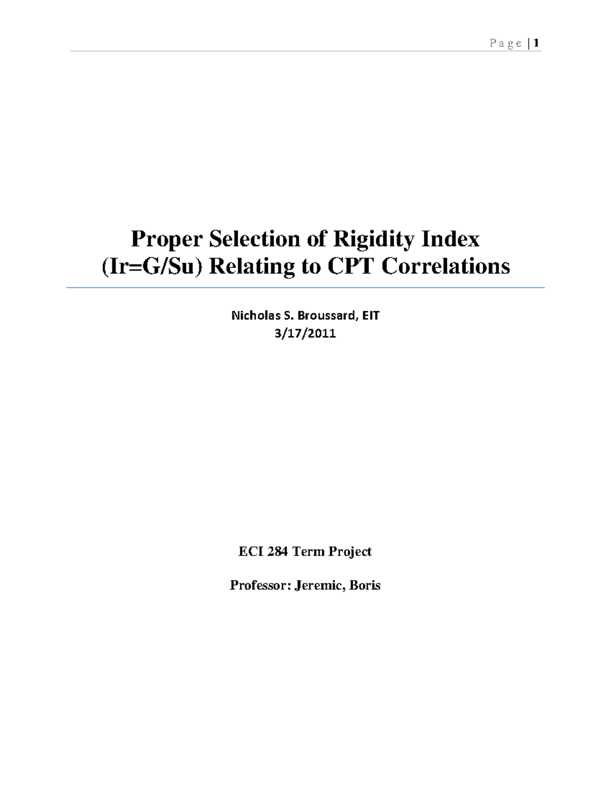 Proper selection of rigidity index relating to CPT correlations ...