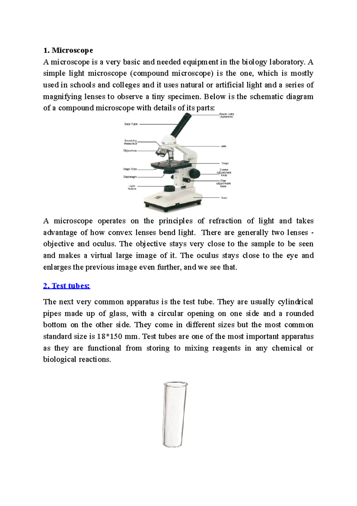 Mia Apparatus - Nice - Microscope A microscope is a very basic and ...