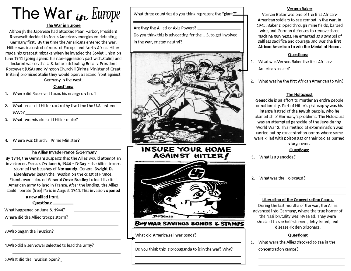 WWII+in+Europe - The War Europe The War in Europe Although the Japanese ...