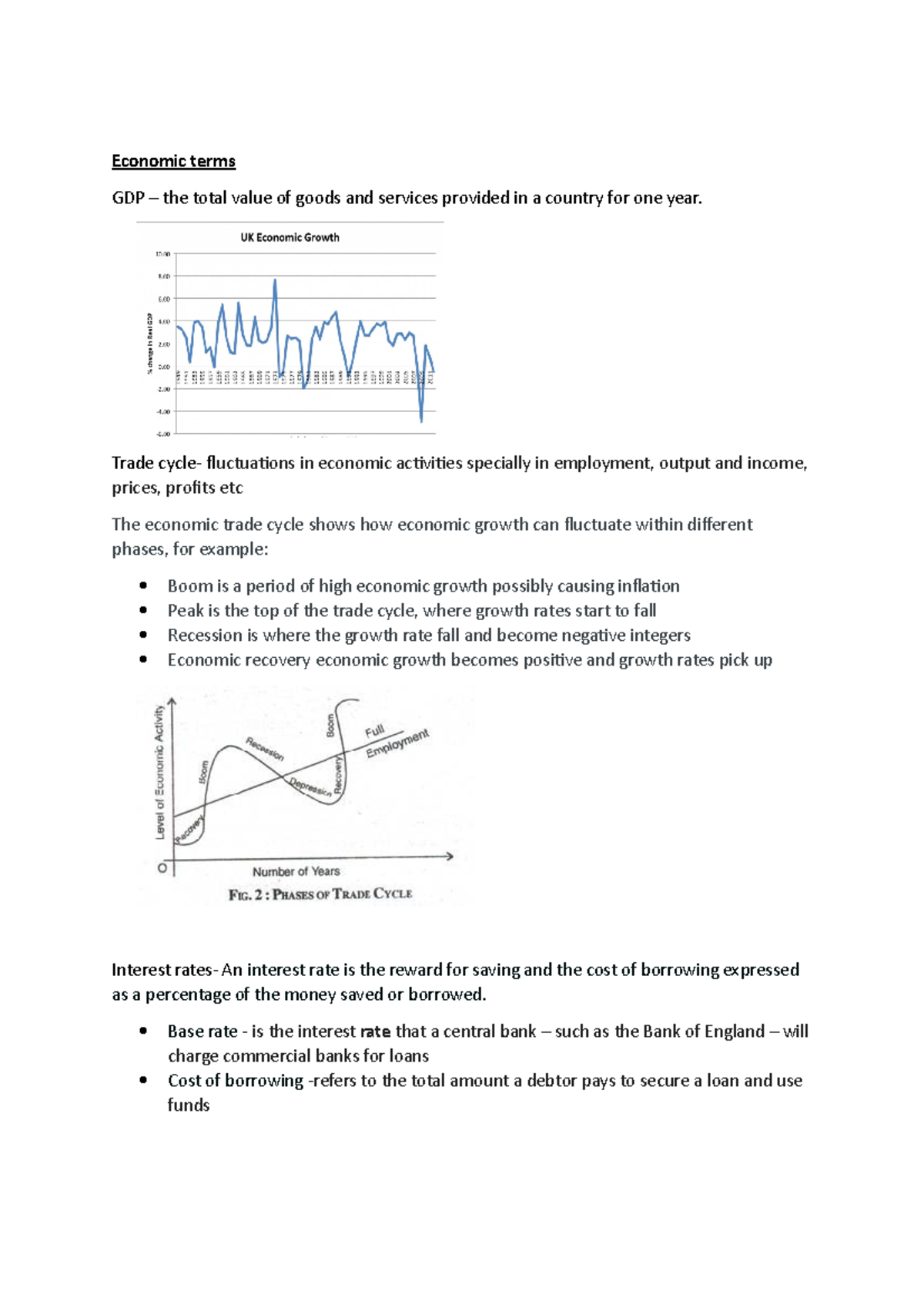 P5-key terms - Economic terms GDP – the total value of goods and ...