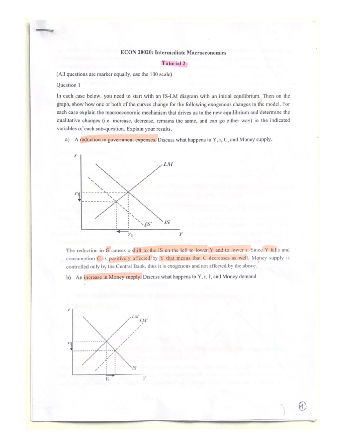 tutorial 2 questions and answers - Intermediate Macroeconomics - Studocu