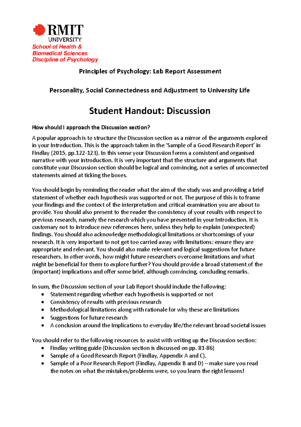 Discussion Handout-2021 - BESC1121 - RMIT University - Studocu