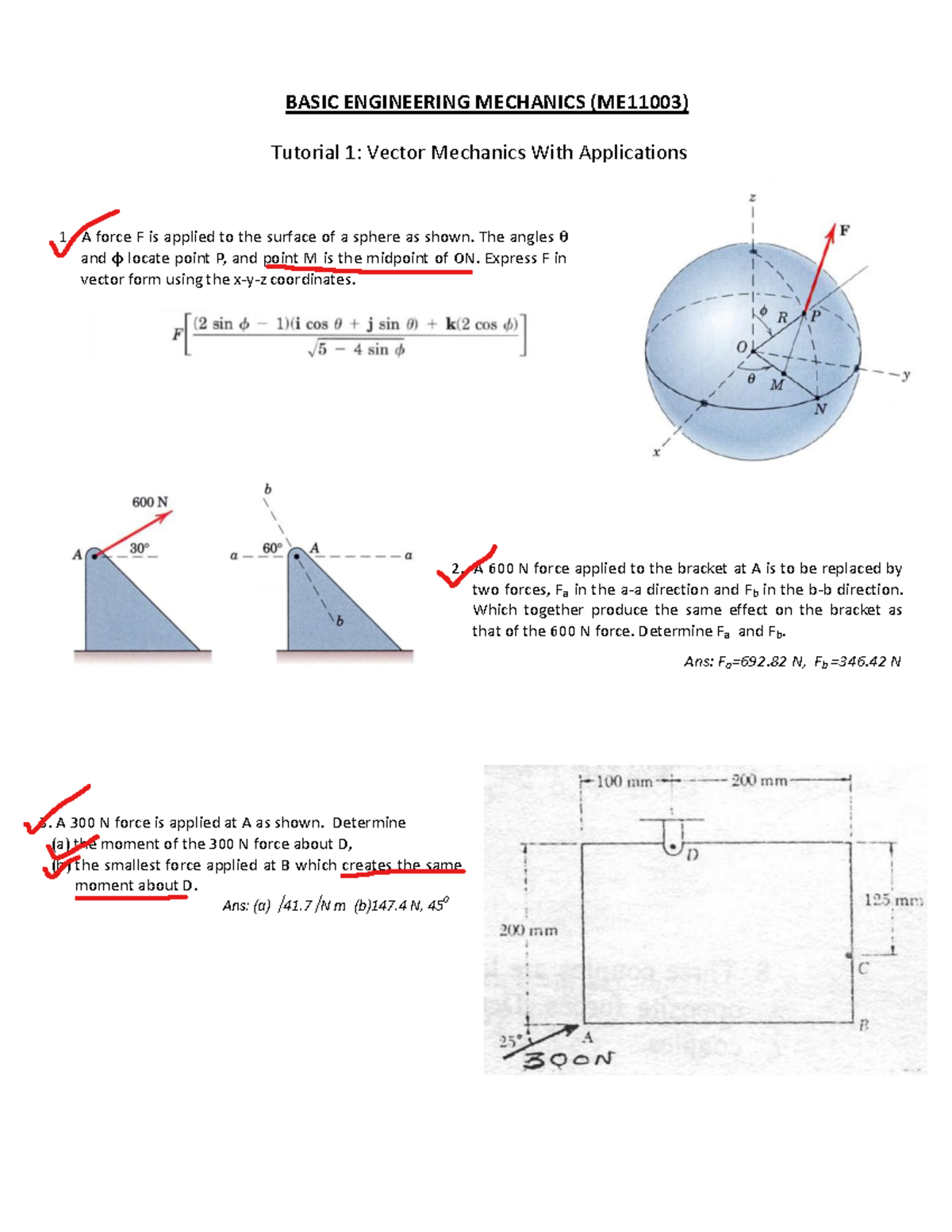 BEMTutorial 1 - Practice Material of Basic Engineering Mechanics ...