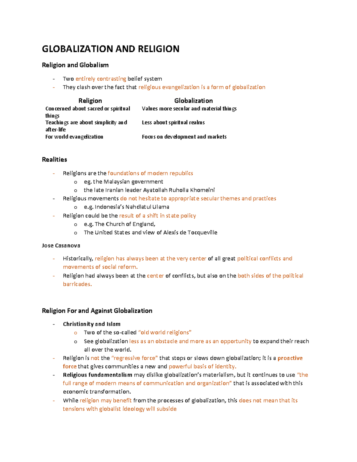 TCW Midterm - GLOBALIZATION AND RELIGION Religion and Globalism Two ...