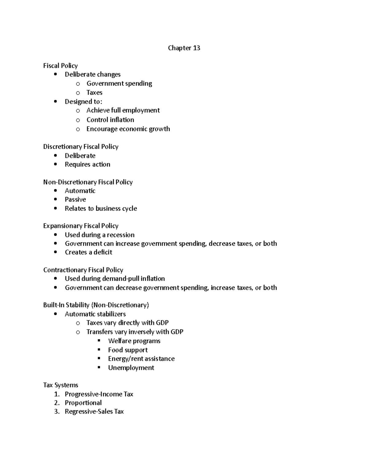 Chapter 13 - These are lecture notes for Introductory Macroeconomics ...