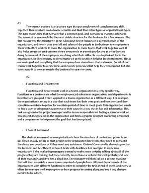 TASK 2 - task 2 essay - A Describe one of the legal entity types ...