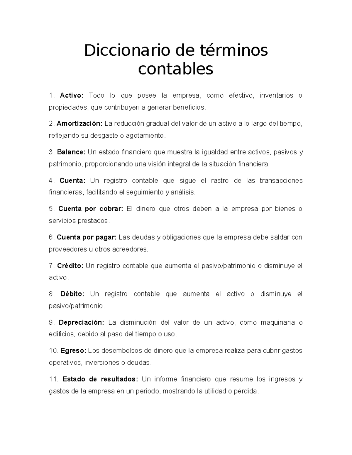 Tarea 2 Parcial 1 - contabilidad general - Diccionario de términos ...