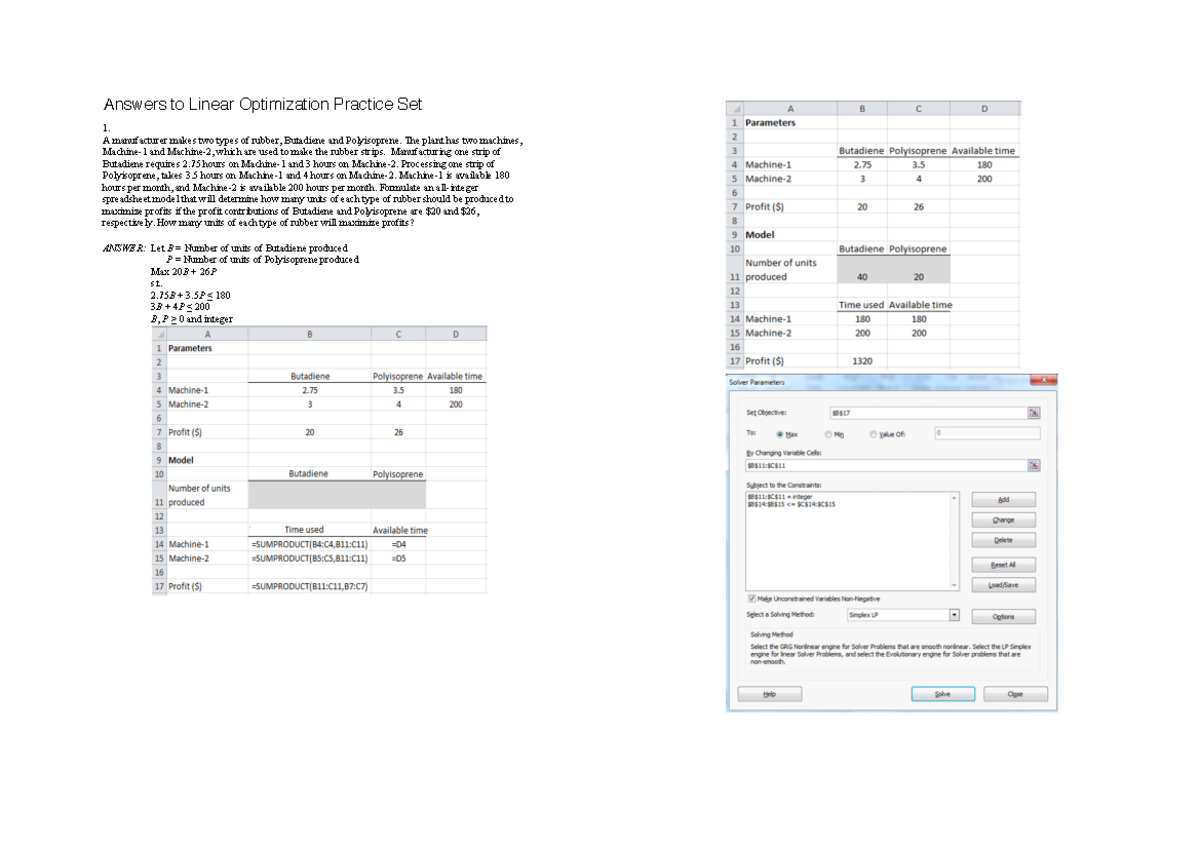 3 - Key - Linear Optimization Practice - DSIMGTS Quiz#2 (6 points each ...