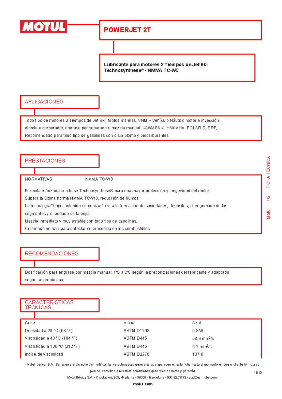 Powerjet 2t es es motul 2019 1127 - APLICACIONES Todo tipo de motores 2 ...