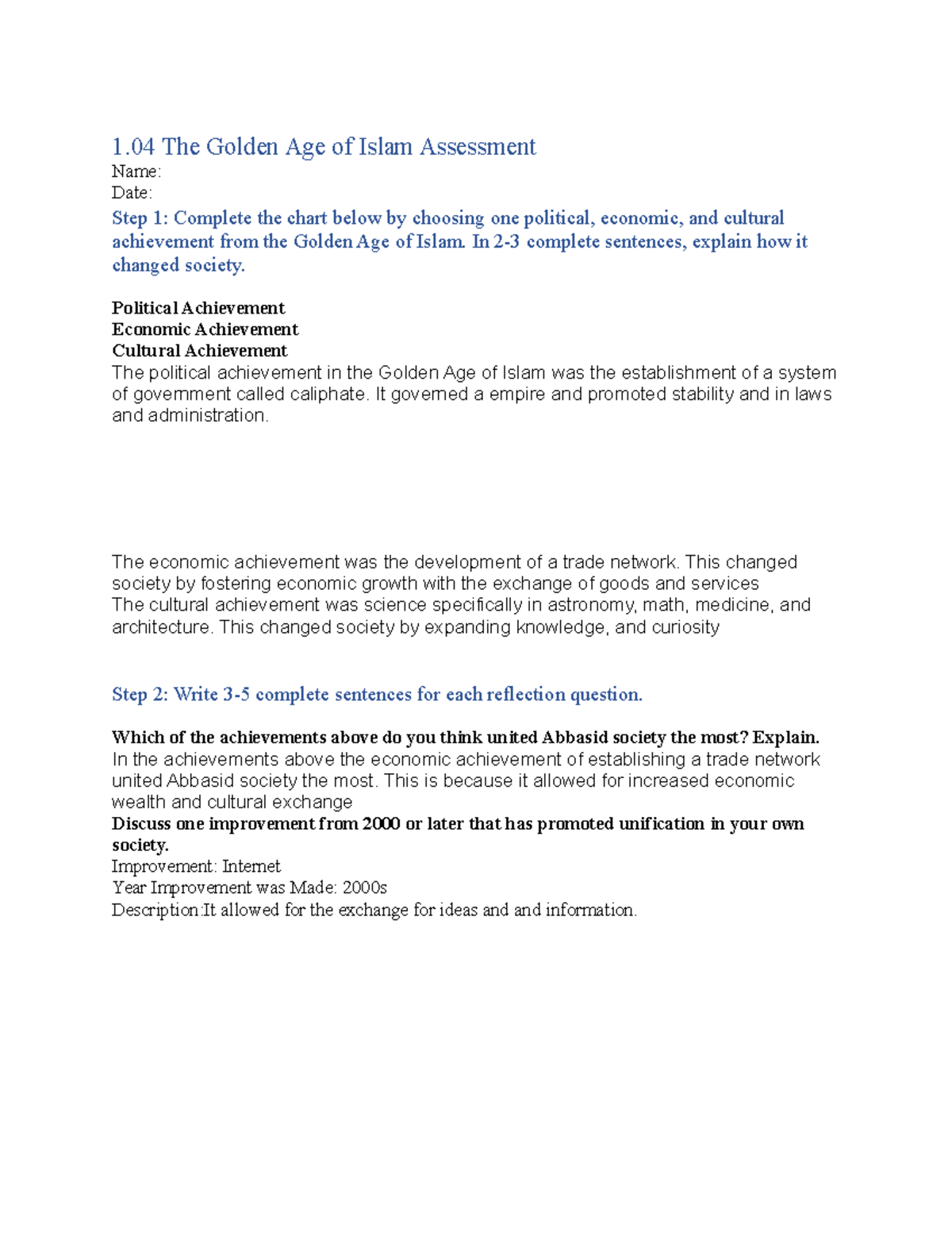 Golden age of islam wh Brad Magureanu - 1 The Golden Age of Islam ...