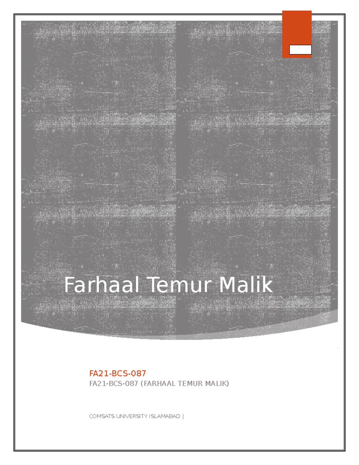 FA21-BCS-087 - Assignment # 2 of HUM 110 issued to Comsats Lahore to CS-Department Year 2022 ...