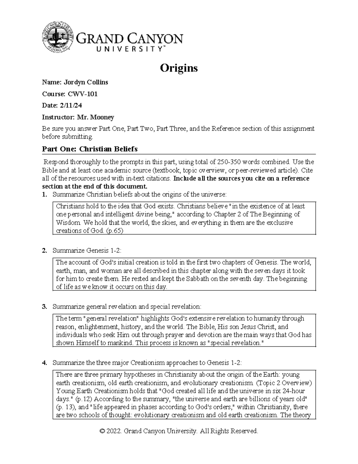 CWV-101-301-RS-T2Origins-Online - Origins Name: Jordyn Collins Course ...