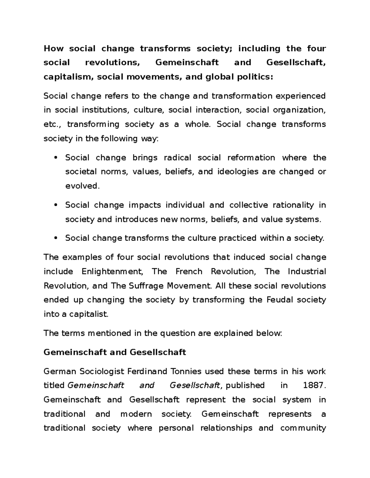 Social Change - Useful material for this course. - How social change ...