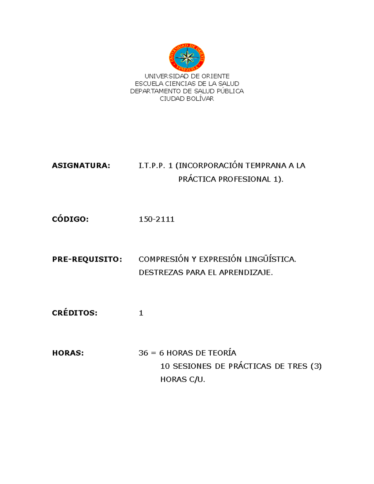 Prog. ITPP I - Ejercicios y programación - UNIVERSIDAD DE ORIENTE ...