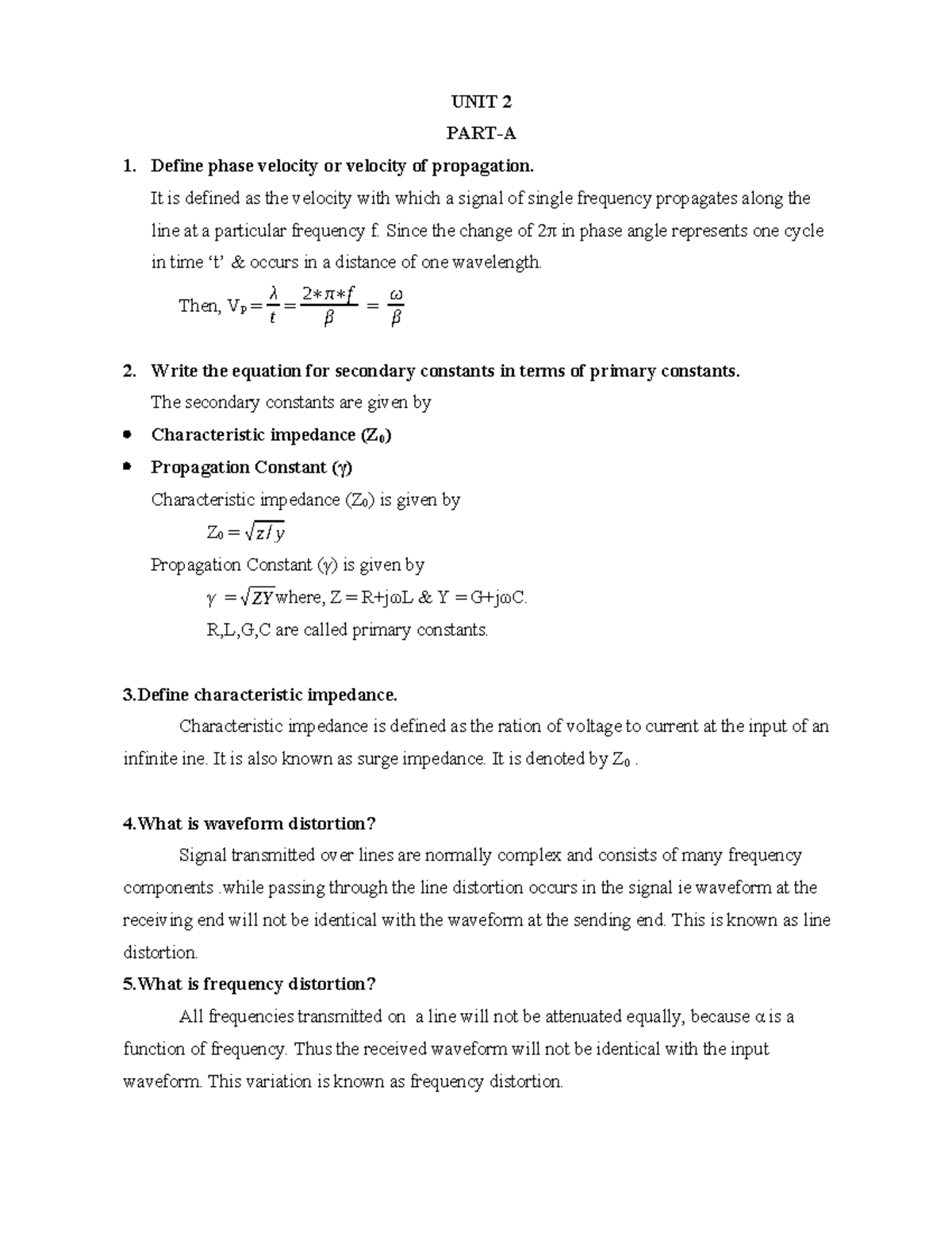 U 2 part A&B - NOTES ALONG WITH IMPORTANT QUESTIONS - UNIT 2 PART-A ...