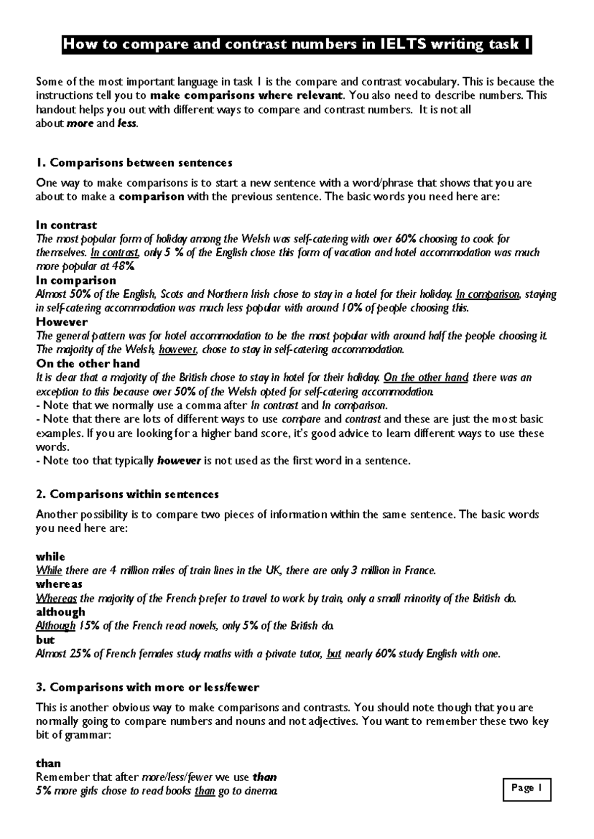 How to compare and contrast numbers in task 1 (lesson 3) - How to ...