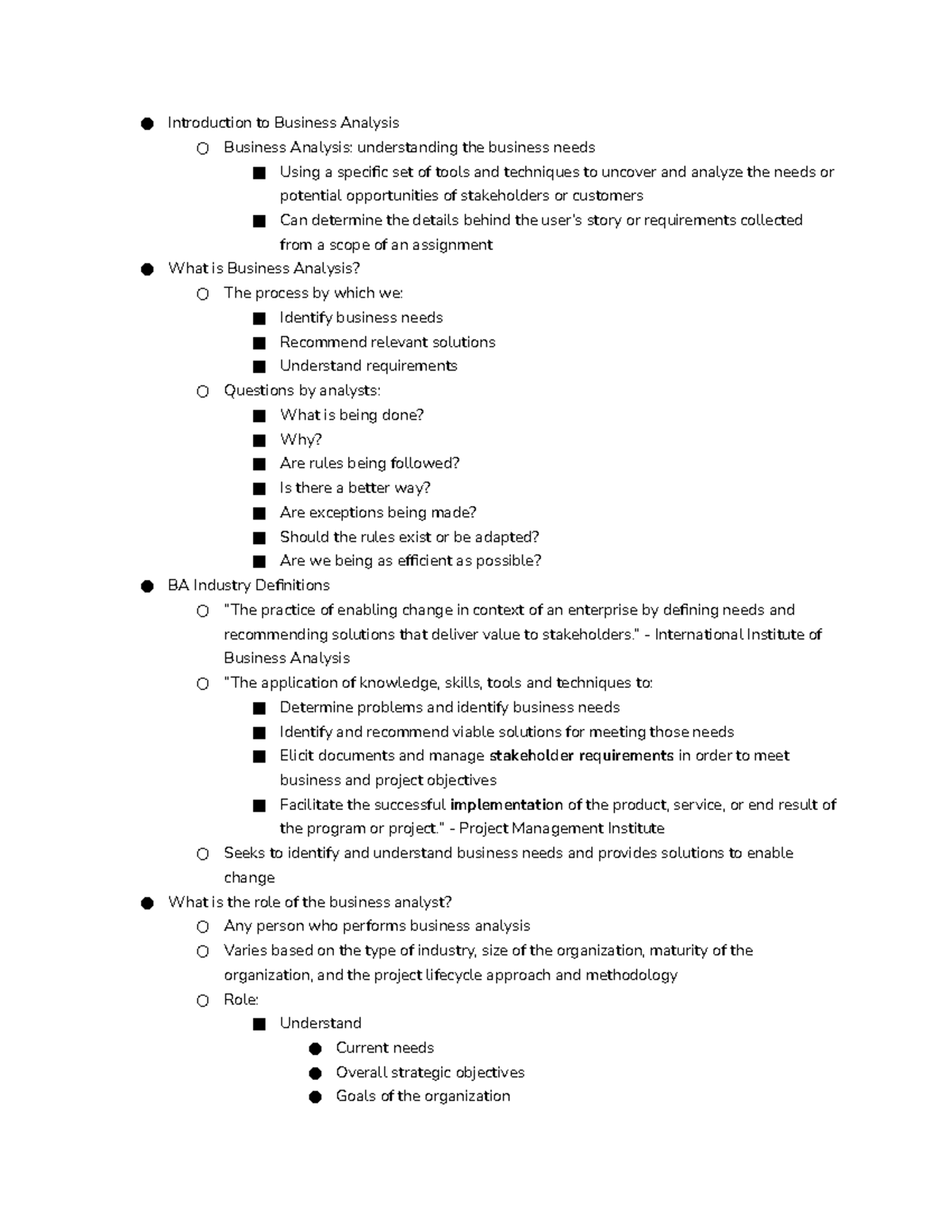 Business Analysis Foundations - Introduction to Business Analysis ...