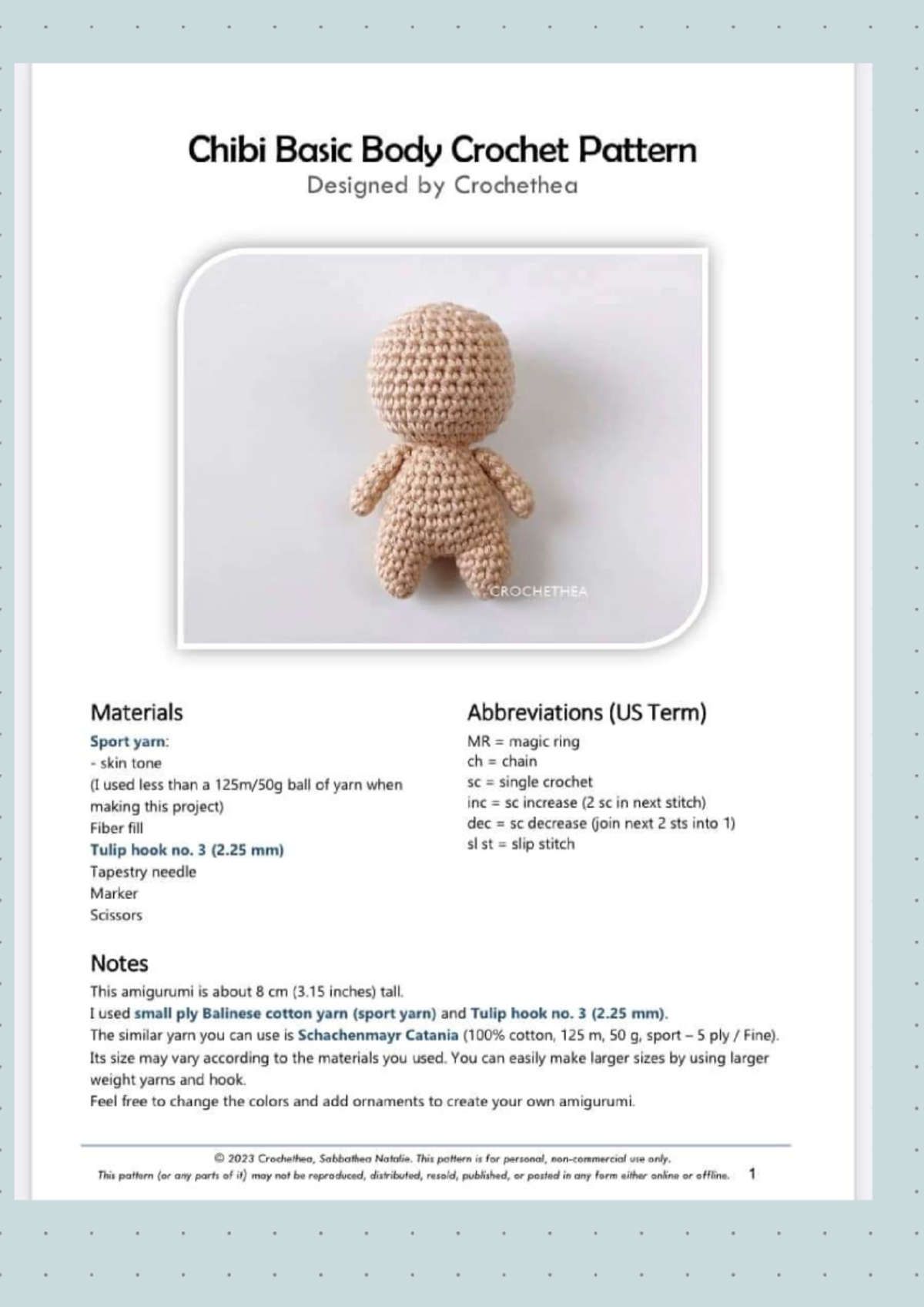 Amigurumi chibi básico - Arte en la uni - Studocu