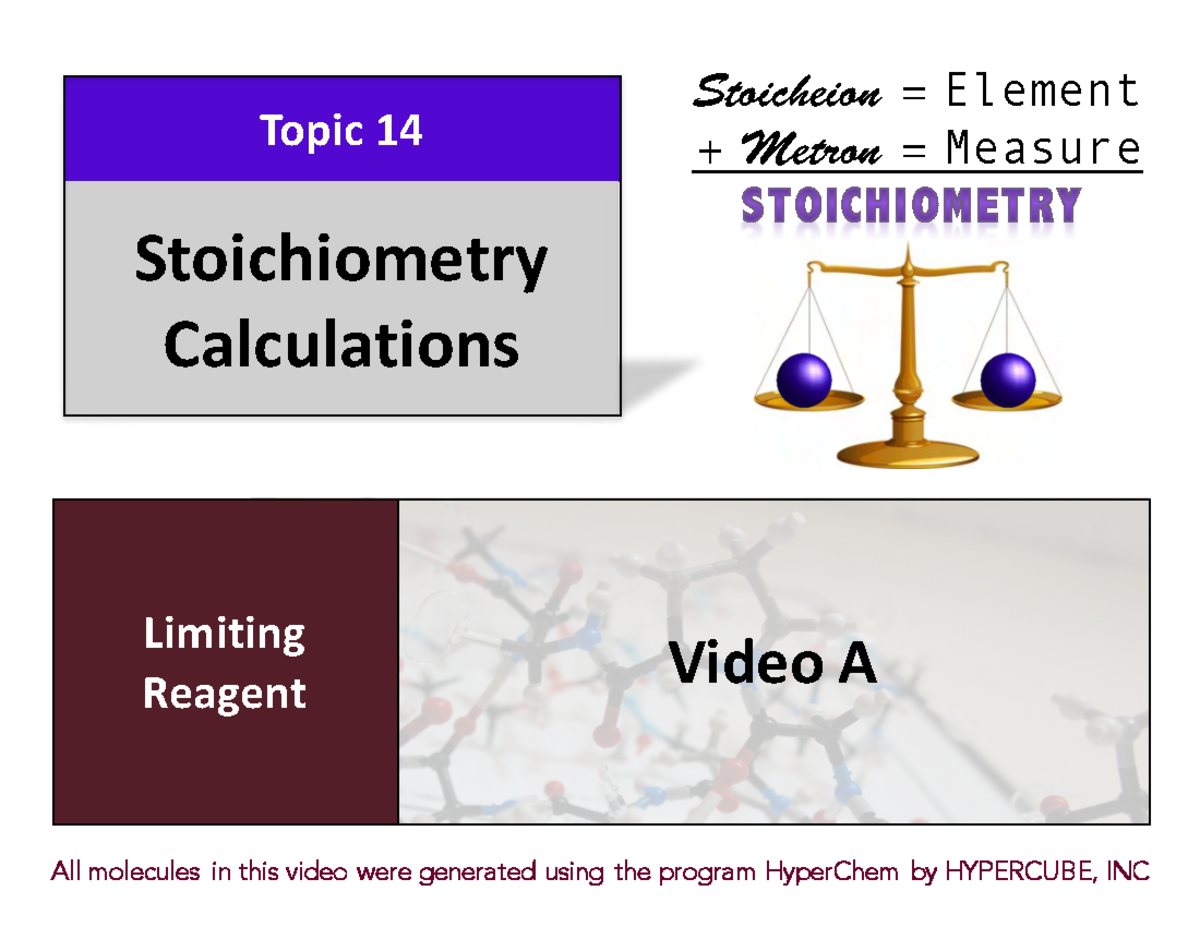 C1T14 Stoichiometry-Calculations-compressed - Topic 14 Stoichiometry ...