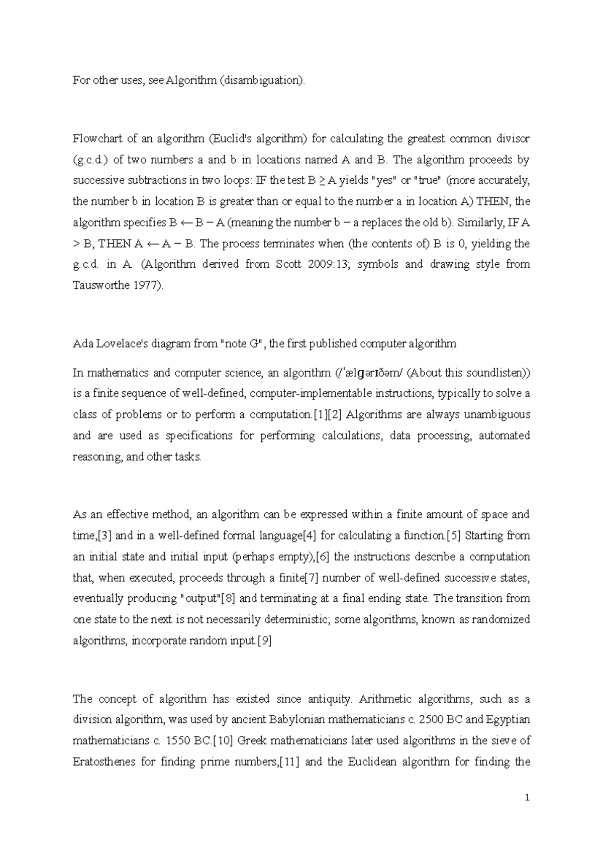 Algorithm - Copy - For other uses, see Algorithm (disambiguation ...