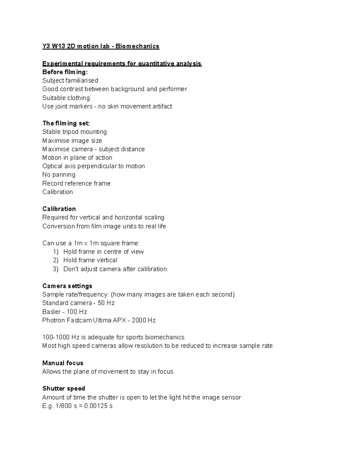 Y2 W13 2D motion lab - Biomechanics - Y3 W13 2D motion lab ...