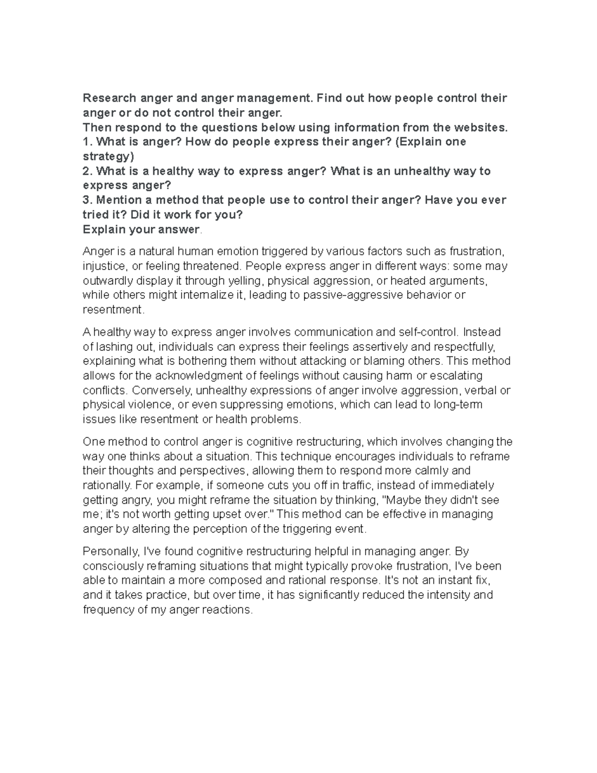 Research anger and anger management - Find out how people control their ...