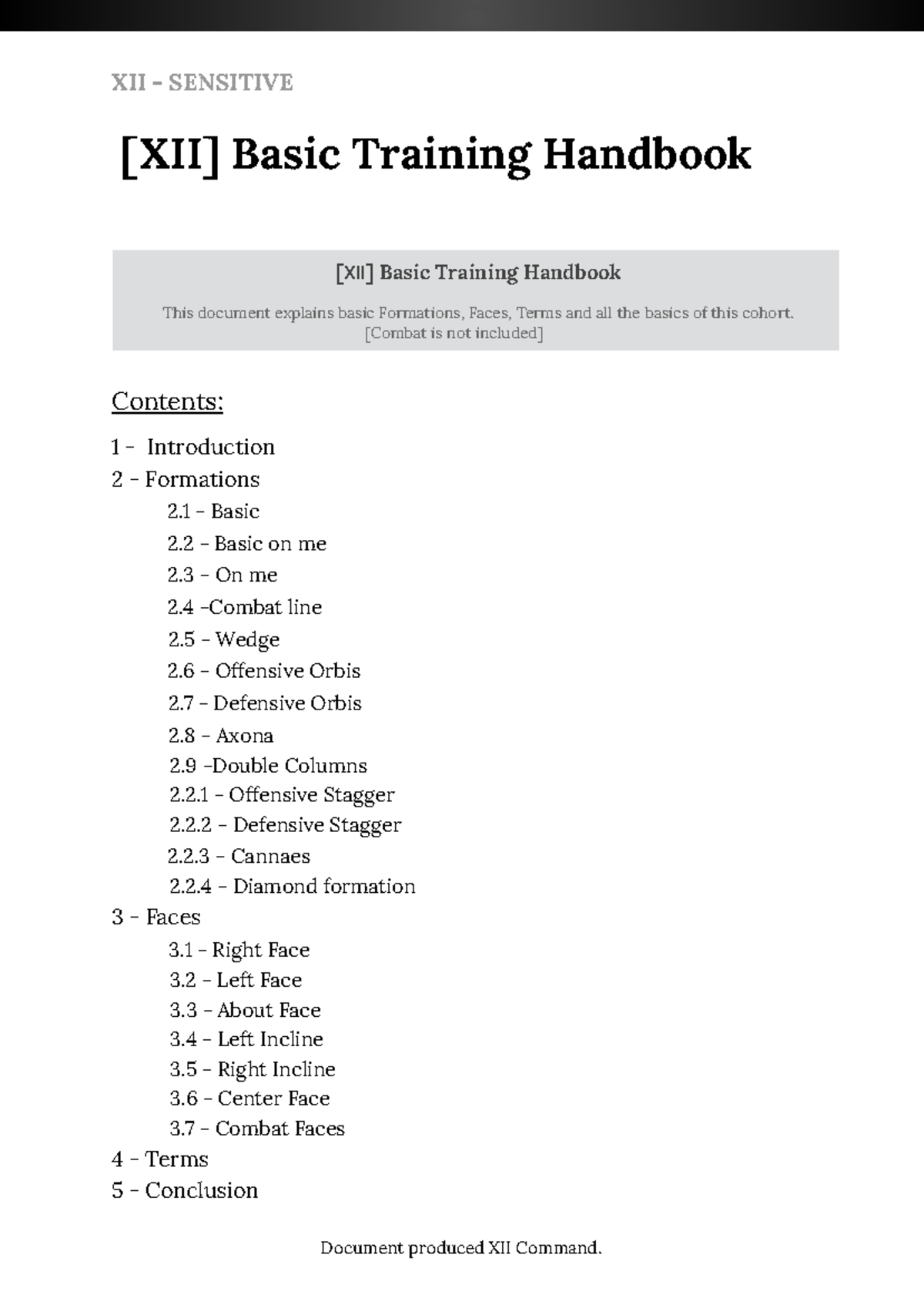 XII BT Handbook - dwdAdawdawd - [XII] Basic Training Handbook [XII ...