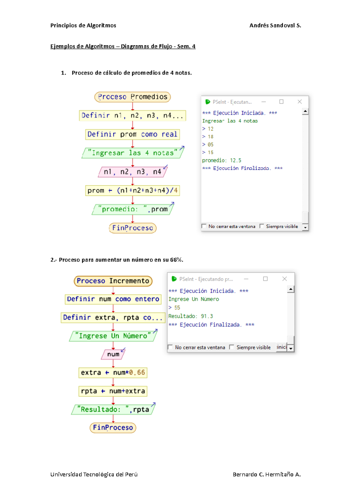 Ejercicios Algoritmos Sem4 - Servicio al Cliente - Ejemplos de Algoritmos – Diagramas de Flujo ...
