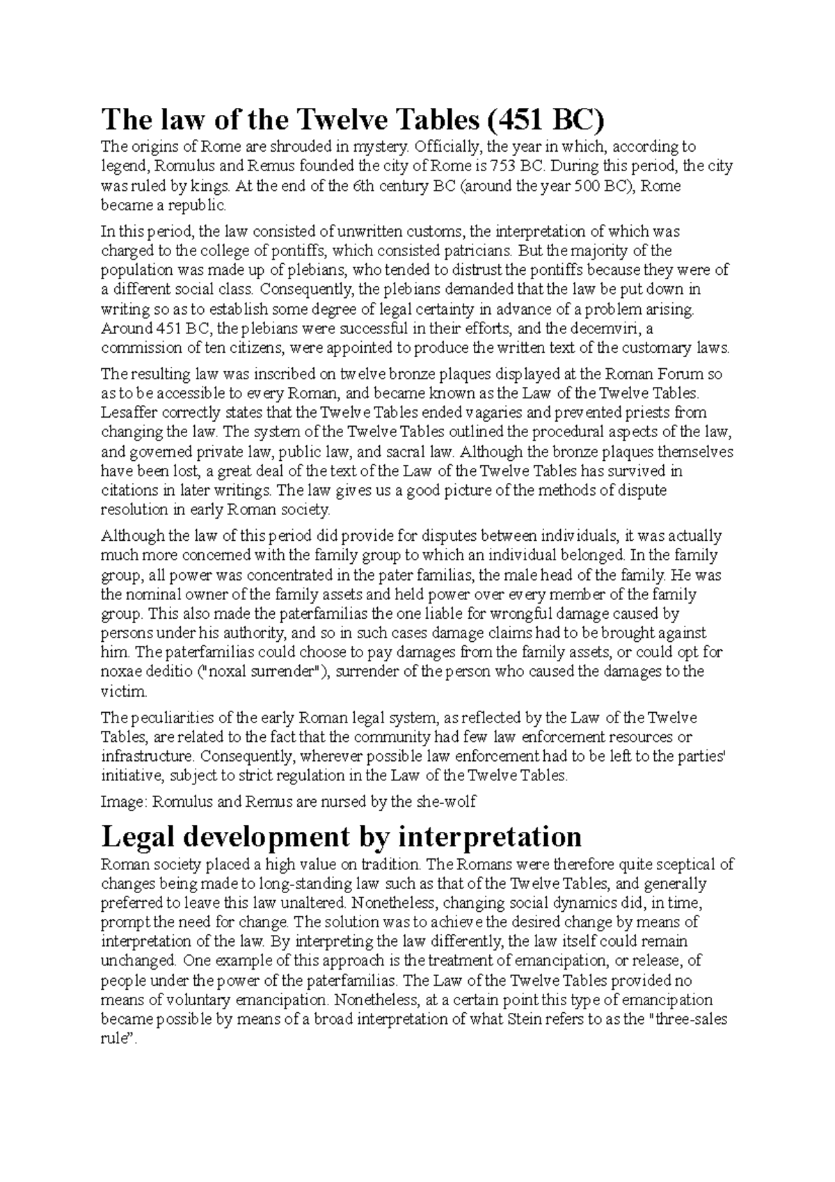 Cali module 1 - The law of the Twelve Tables (451 BC) The origins of ...