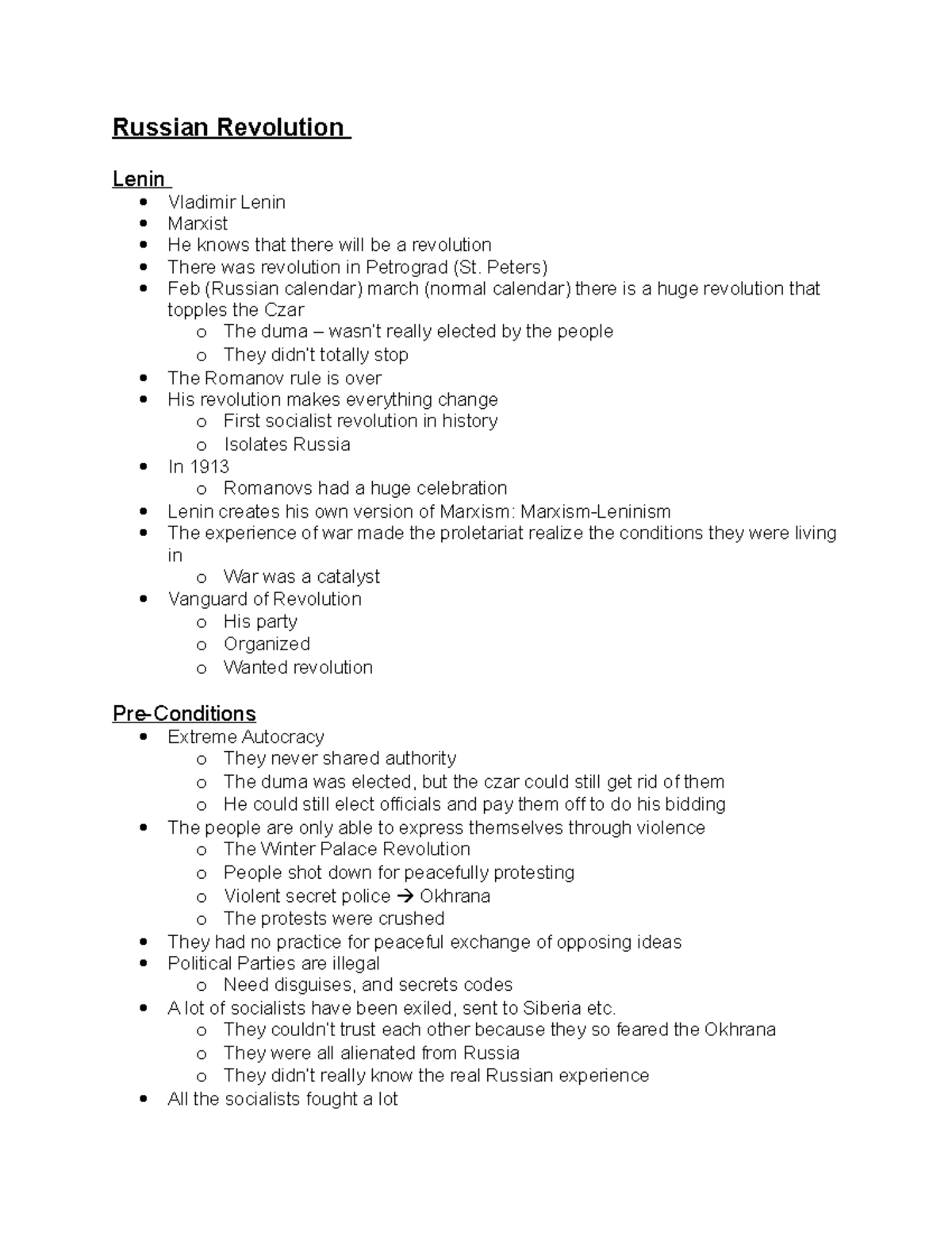 History 1115 Russian Revolution - Russian Revolution Lenin Vladimir ...