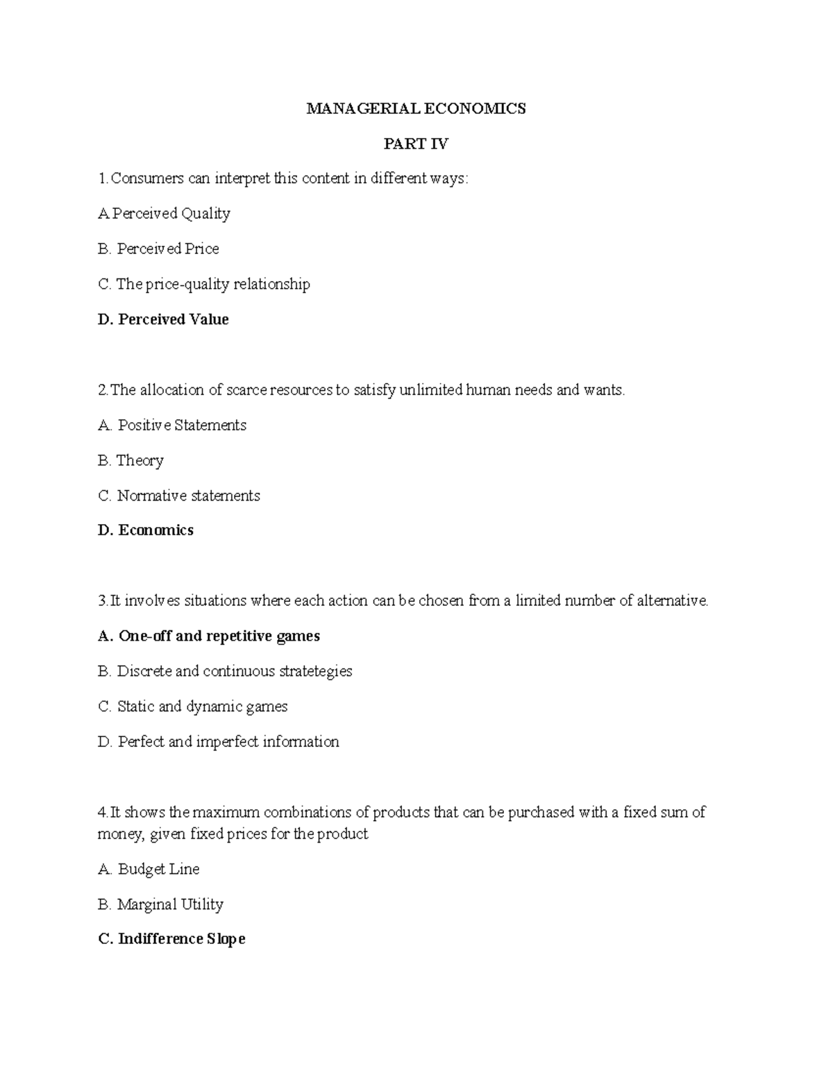 Managerial Economics PART IV - MANAGERIAL ECONOMICS PART IV 1 can ...