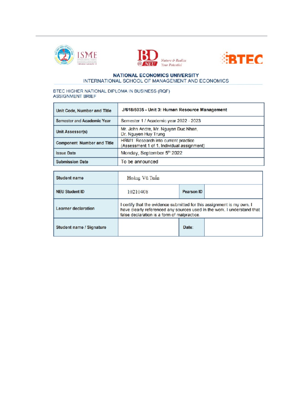 10210408 HRM final-report - HRM final report 1, Identify at least two ...