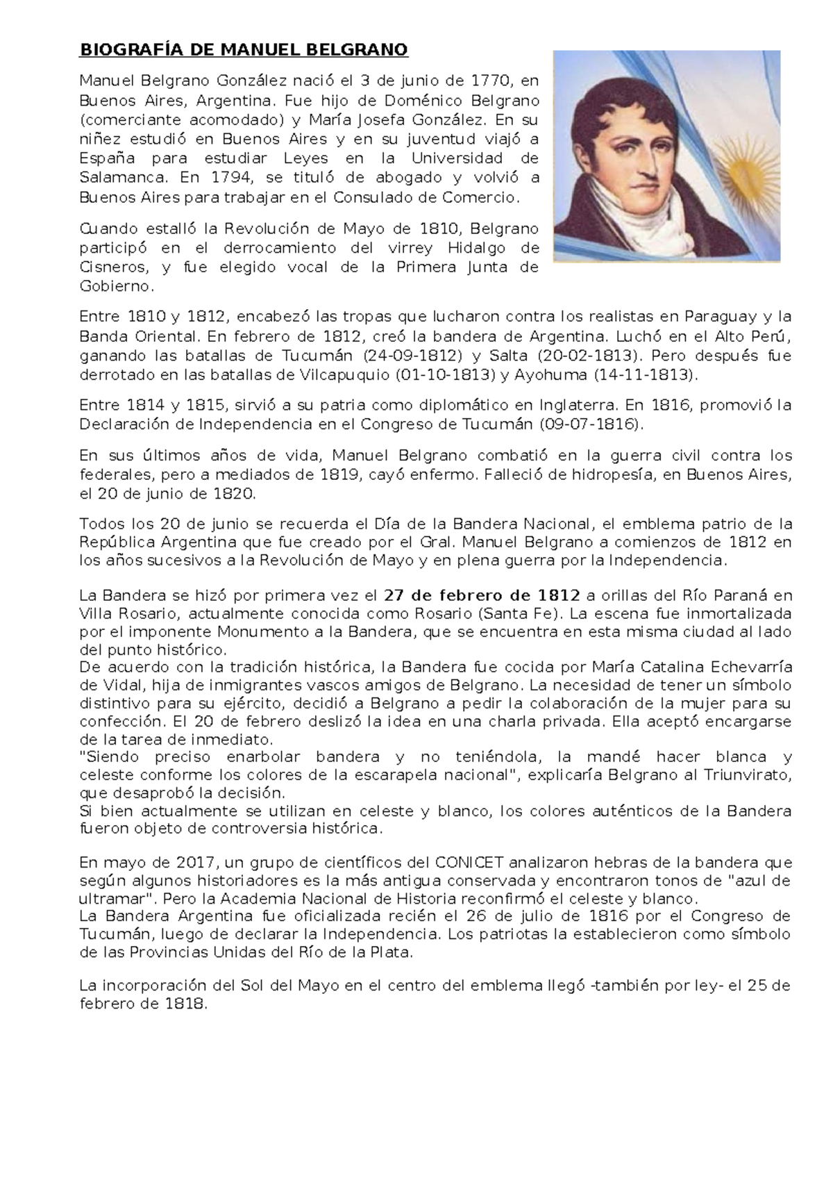 435482624 Biografia de Manuel Belgrano - BIOGRAFÍA DE MANUEL BELGRANO ...