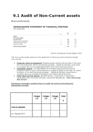 5.2 Audit Planning - Lecture notes 4-8 - 5 Audit Planning What is the ...