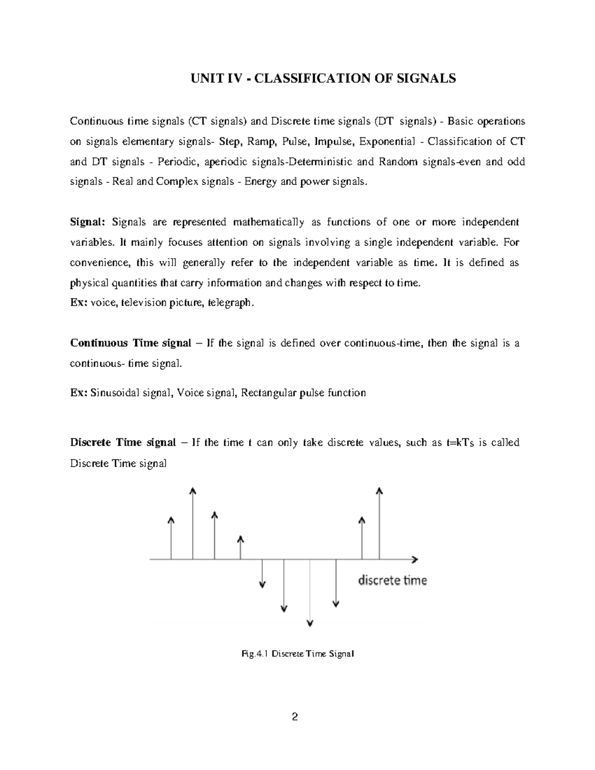 Classification OF Signals - UNIT IV - CLASSIFICATION OF SIGNALS ...