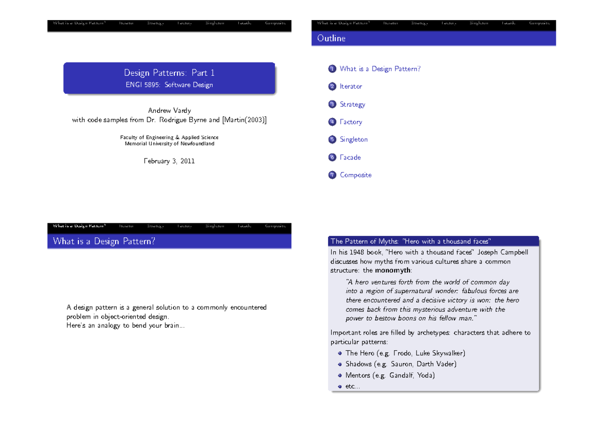 Lecture notes, lectures Design Patterns - t s s ♥P tt r♥ t r t♦r tr t ② ...