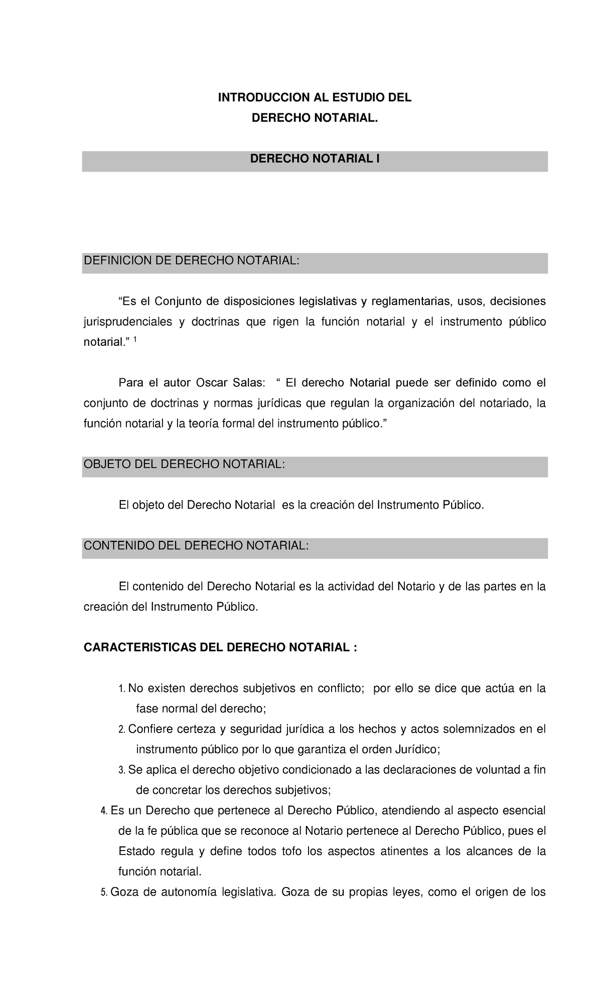 Material DE Apoyo Notariodo I 1ra. clase - INTRODUCCION AL ESTUDIO DEL ...